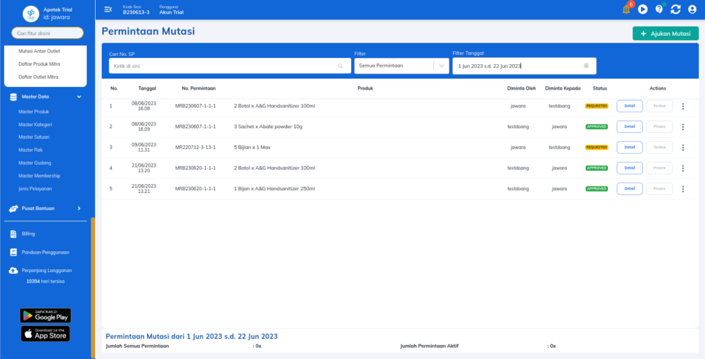 Melakukan Permintaan Mutasi - Blog Apotek Digital